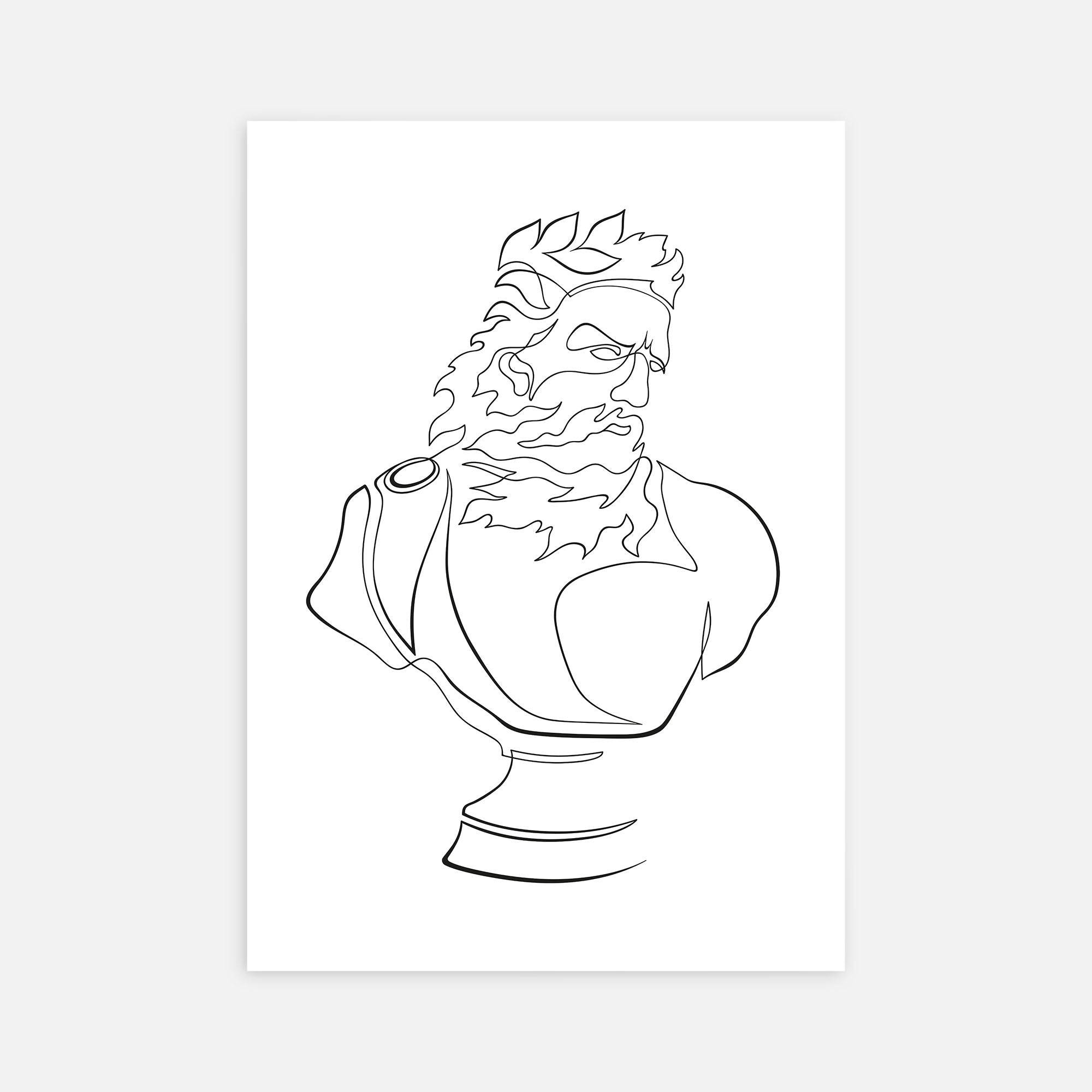 Zeus Line Art – Modern Mythos Art